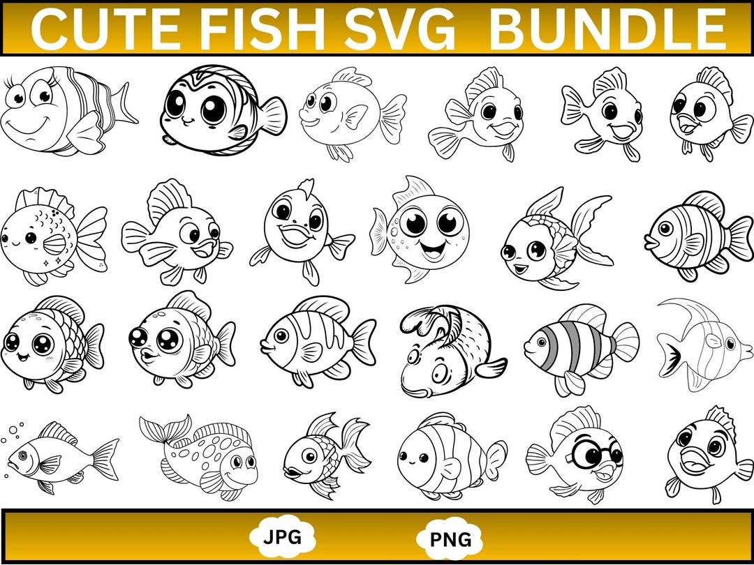 Fish SVG Bundle, Tropical Fish Clipart (digital Download - Etsy