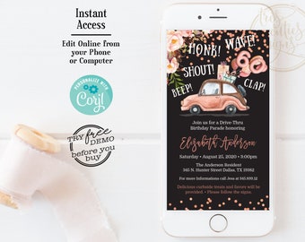 Drive by Birthday Parade Invitation | Etsy