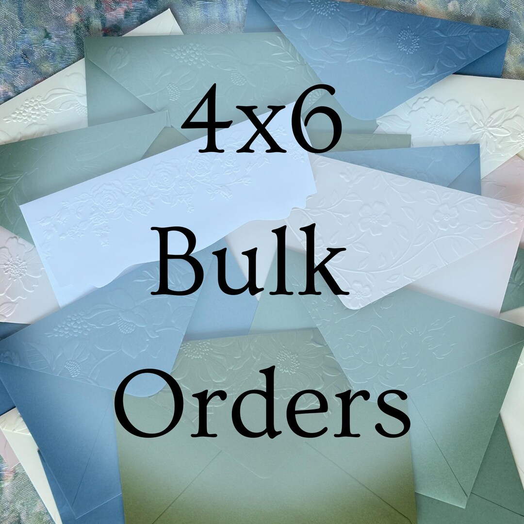 4x6 Envelope Packs Embossed (BULK ORDERS ONLY) - Etsy