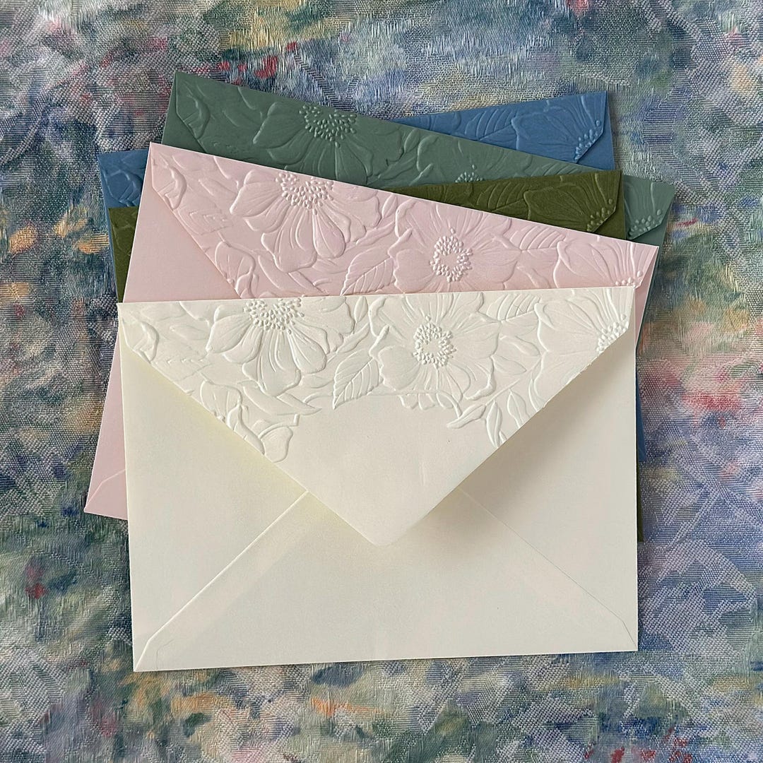 5x7 Envelope Packs Embossed (3D Floral #1 Pattern) - Etsy