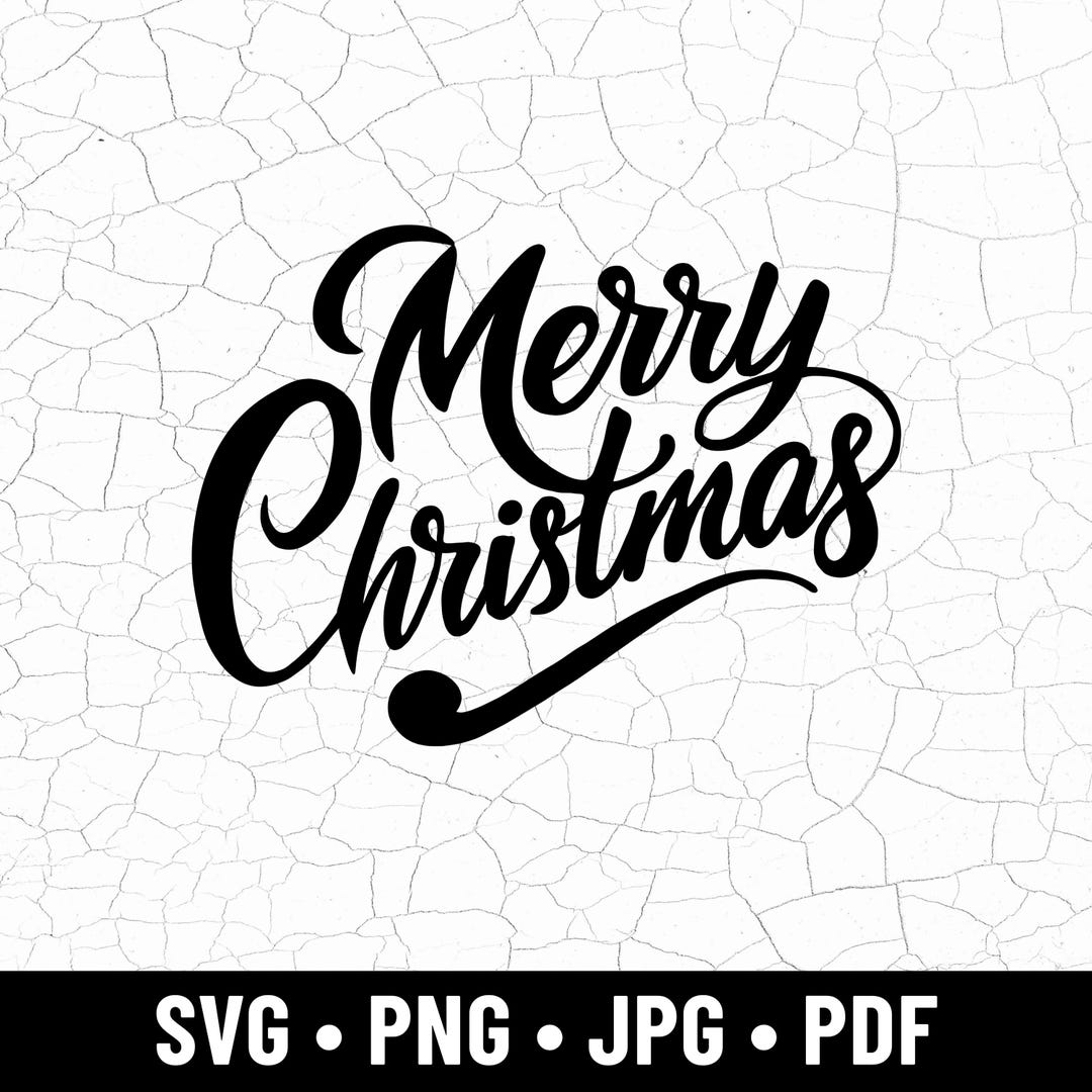 Merry Christmas SVG, Merry Christmas Text SVG, Holiday Ornament Clipart ...