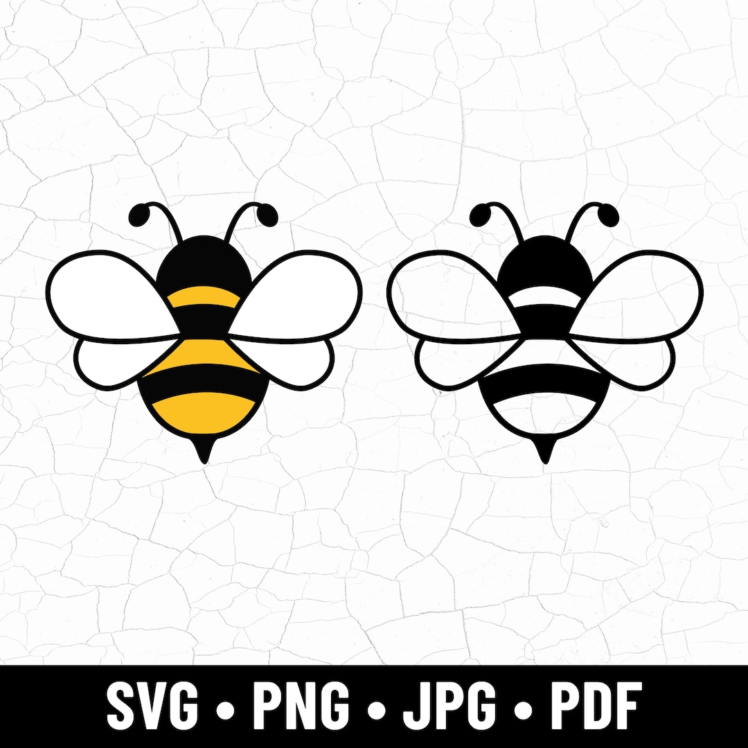 Bee SVG: Honeybee Outline Clipart, Bumblebee Cut File for Cricut and ...