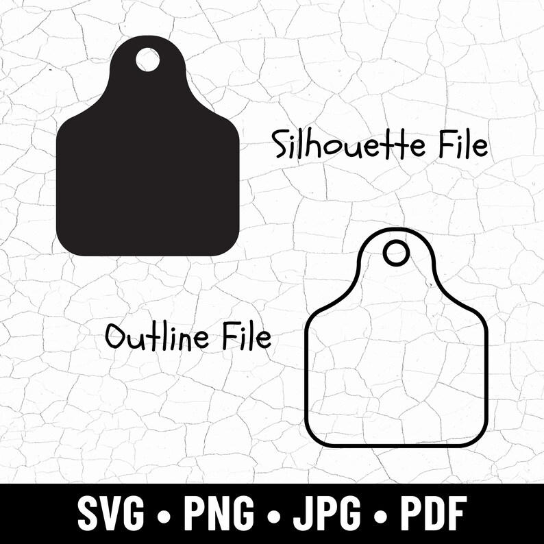Cow Tag SVG, Cattle Ear Tag Clipart, Livestock Ear Tag Outline, Cow Tag ...