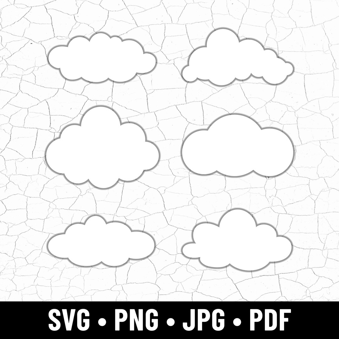 Clouds SVG, Fluffy Clouds Clipart Set, Digital Download - Etsy
