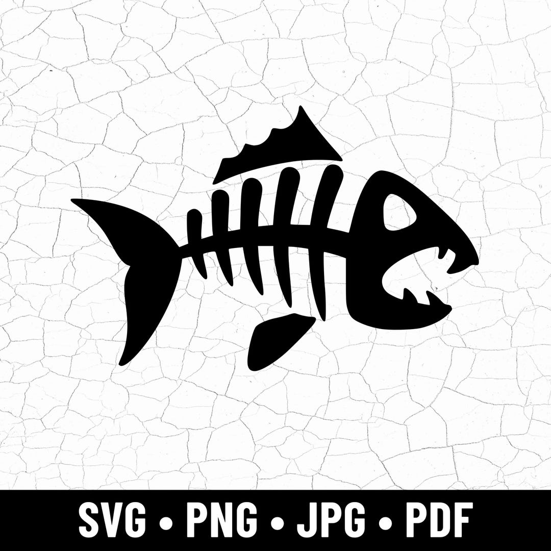 Fish Skeleton SVG, Fish Clipart, Cut Files, Instant Download - Etsy UK