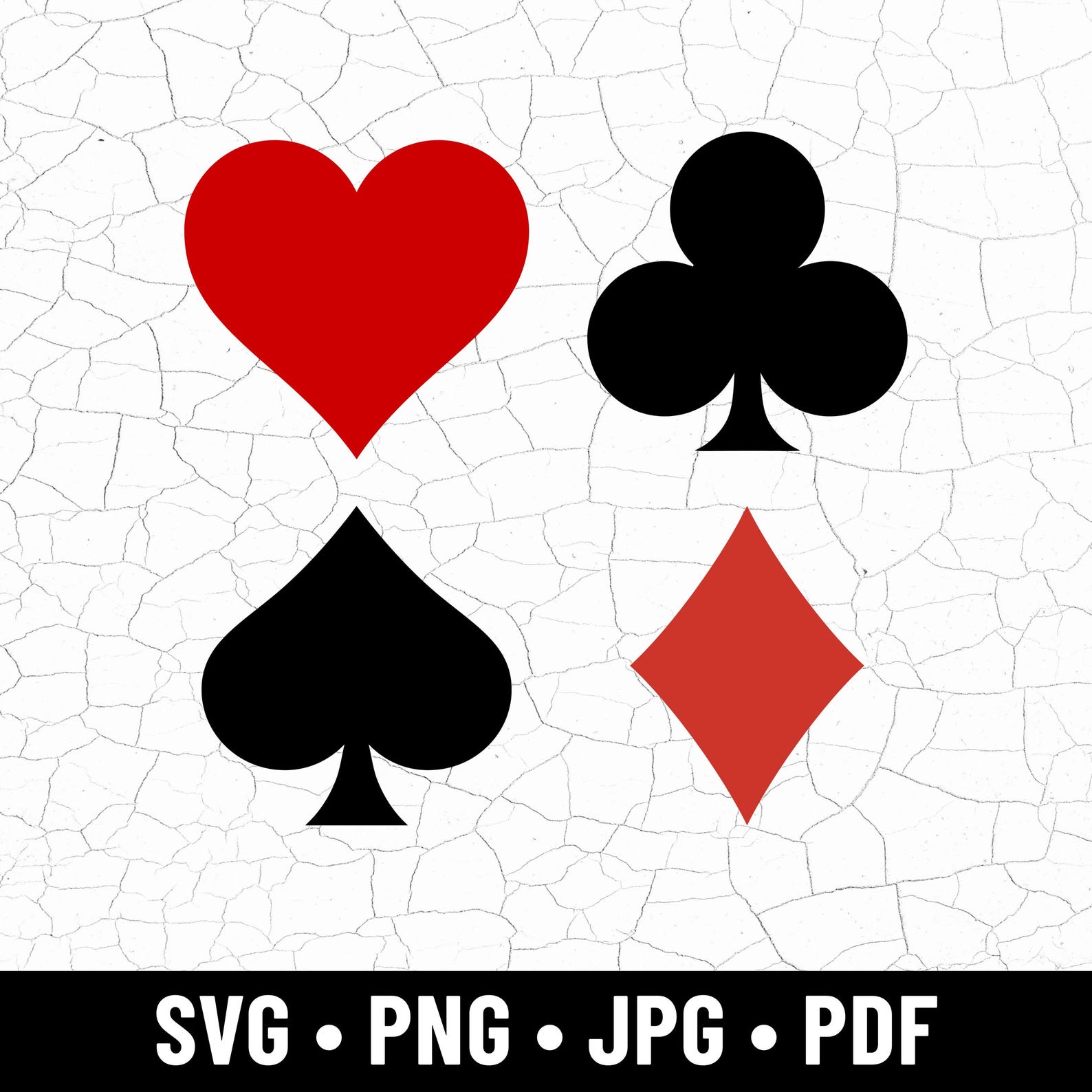 Playing Cards SVG, Poker Vector Clipart, Aces Cricut, Royal Flush ...