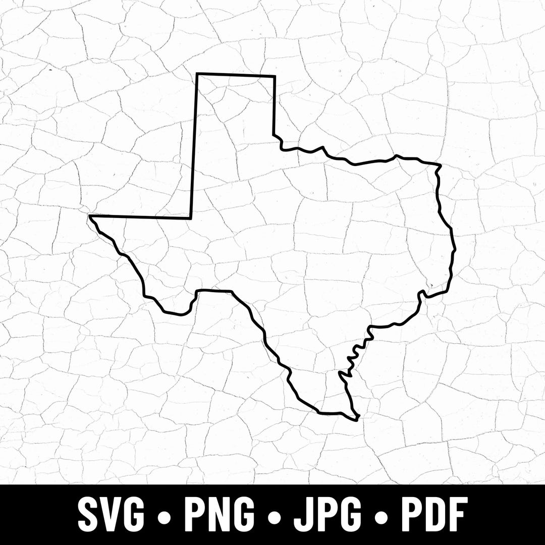 Texas Outline SVG, Texas Map Cut Files, Texas Shape Vector, USA State ...