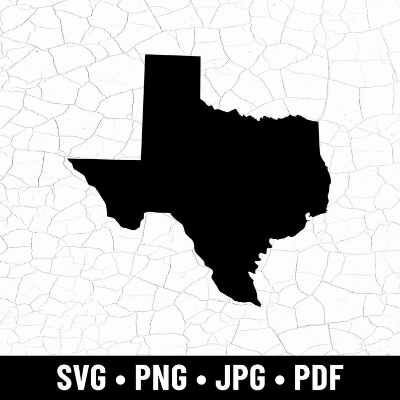 Texas Silhouette SVG, Texas Map Cut Files, Texas Shape Vector, USA ...