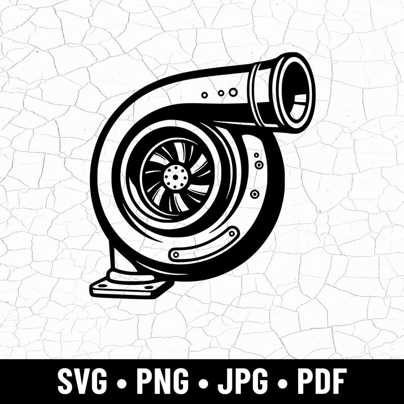 Turbocharger SVG Cut File, Turbo Engine Car Part Vector for Cricut ...