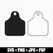 Cow Tag SVG, Cattle Ear Tag Clipart, Livestock Ear Tag Outline, Cow Tag ...