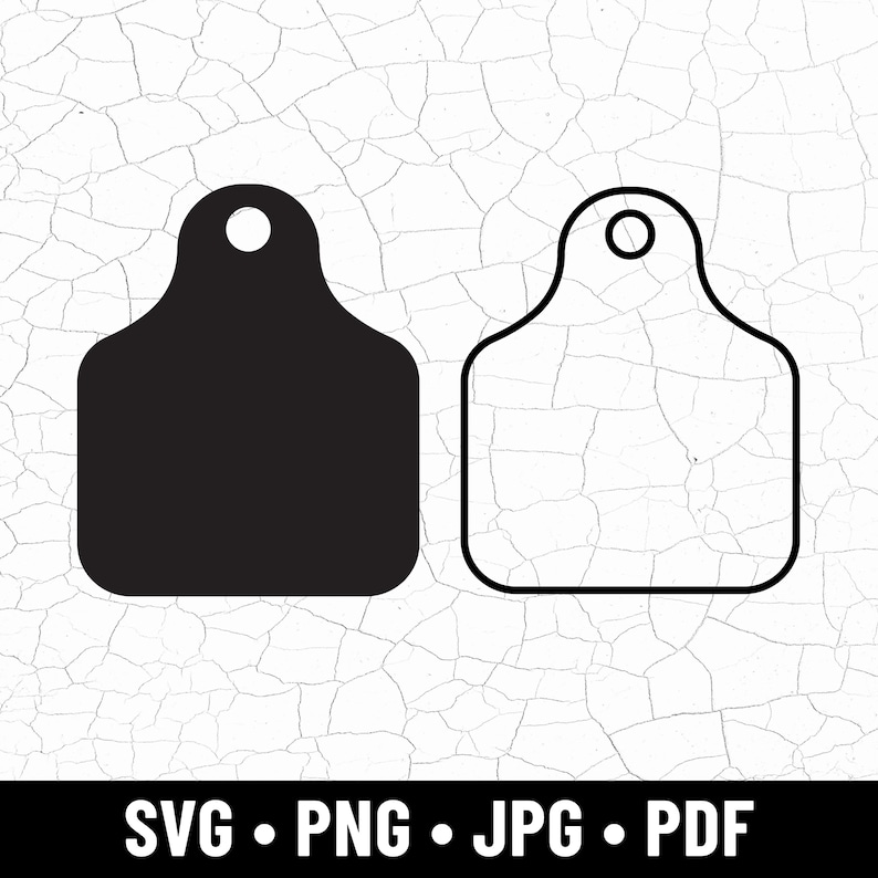 Cow Tag SVG, Cattle Ear Tag Clipart, Livestock Ear Tag Outline, Cow Tag ...