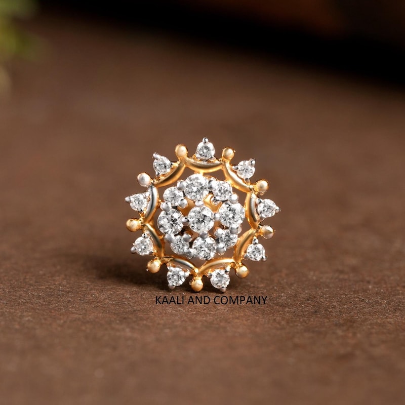 18kt Indian Gold Nose Stud - Etsy