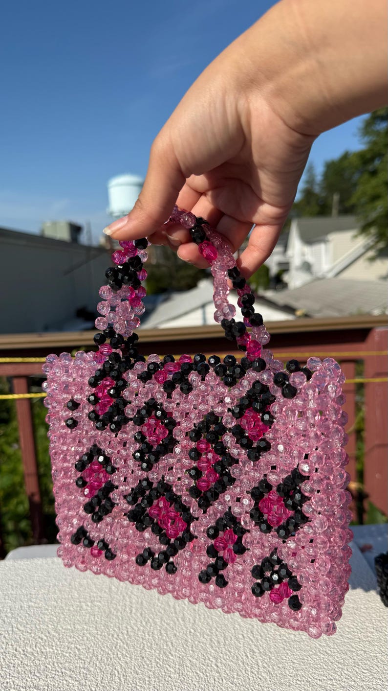 The Pink Leopard Bag| Mini Statement Tote Bag - Etsy