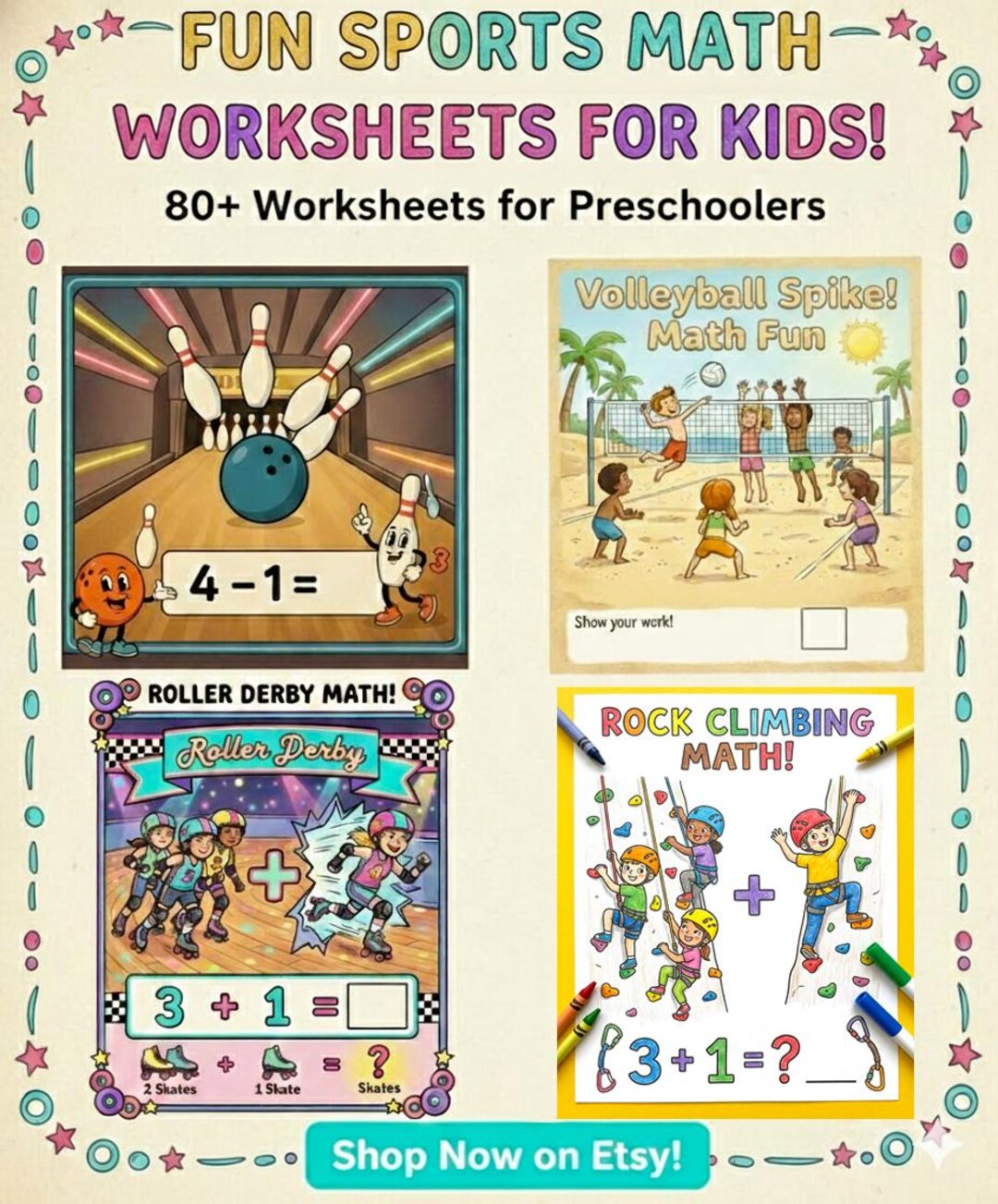 80+ Sports Math Worksheets for Kids - Fun - Printable - Homeschool ...