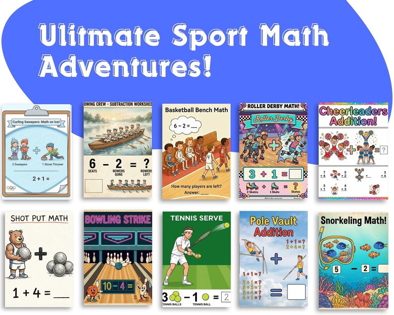 80+ Sports Math Worksheets for Kids - Fun - Printable - Homeschool ...