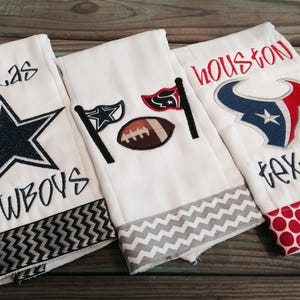 Personalized Burp Cloths, House Divided, NFL, NBA, Hockey, MLB - Etsy