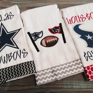 House Divided Set of 3 Personalized Burp Cloths - Etsy