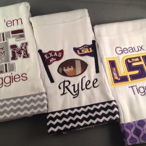 House Divided Set of 3 Personalized Burp Cloths - Etsy