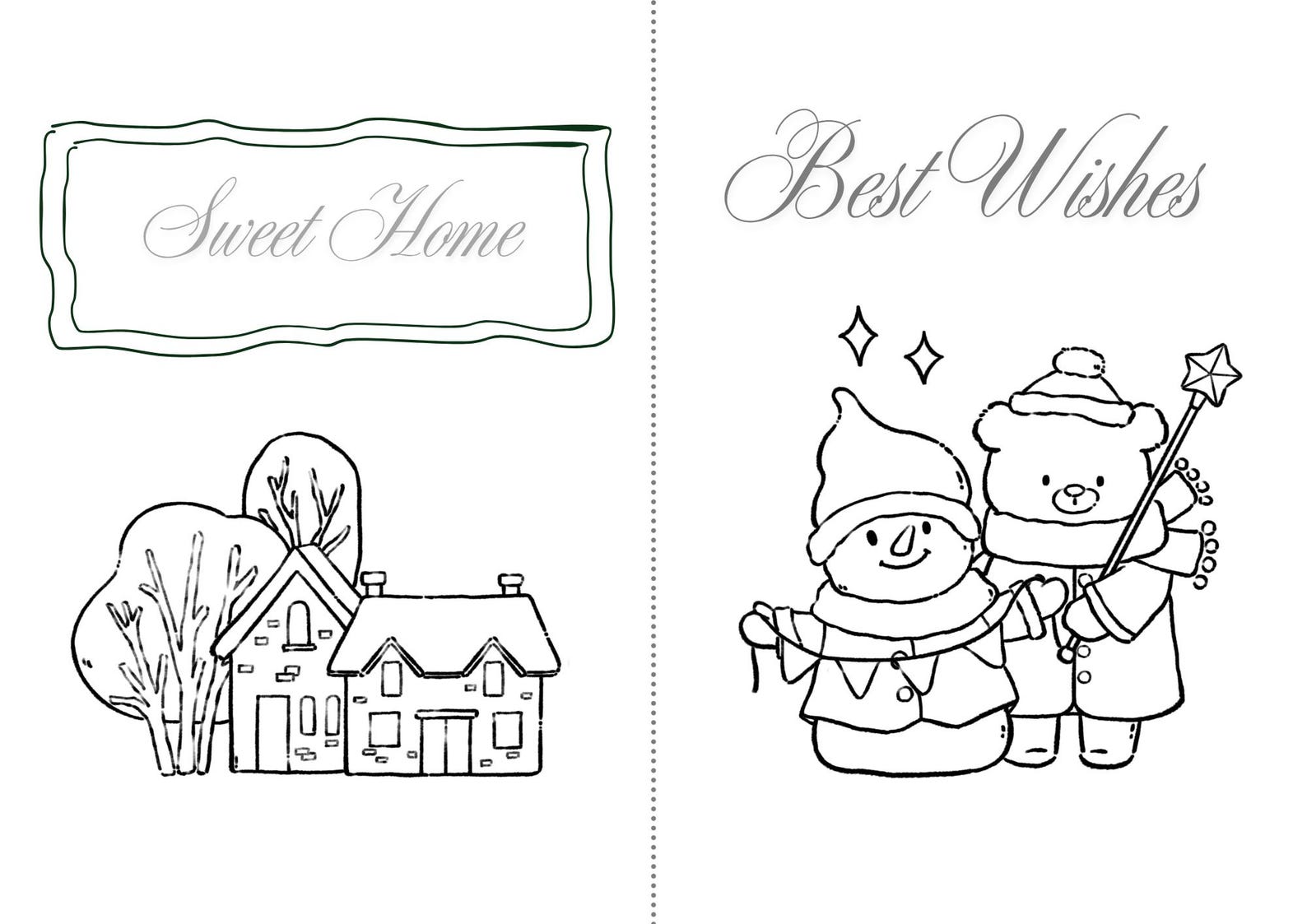 DIY Coloring Holiday Greeting Card Book: Cozy Christmas Thanksgiving ...