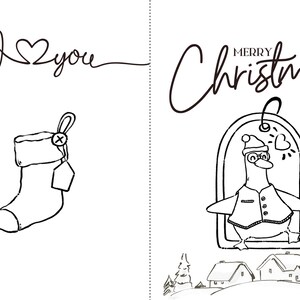 DIY Coloring Holiday Greeting Card Book: Cozy Christmas Thanksgiving ...