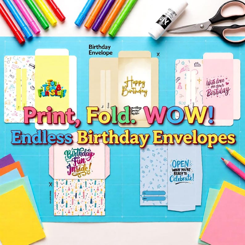 Birthday Money Envelopes Printable| Cash Gift Envelopes (PDF Download ...