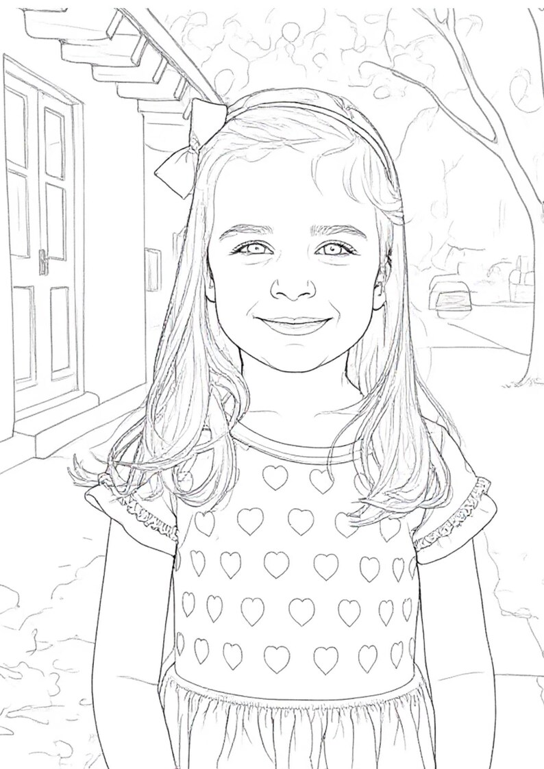 Custom Coloring Page From Your Photo • Personalized Line Art Portrait ...