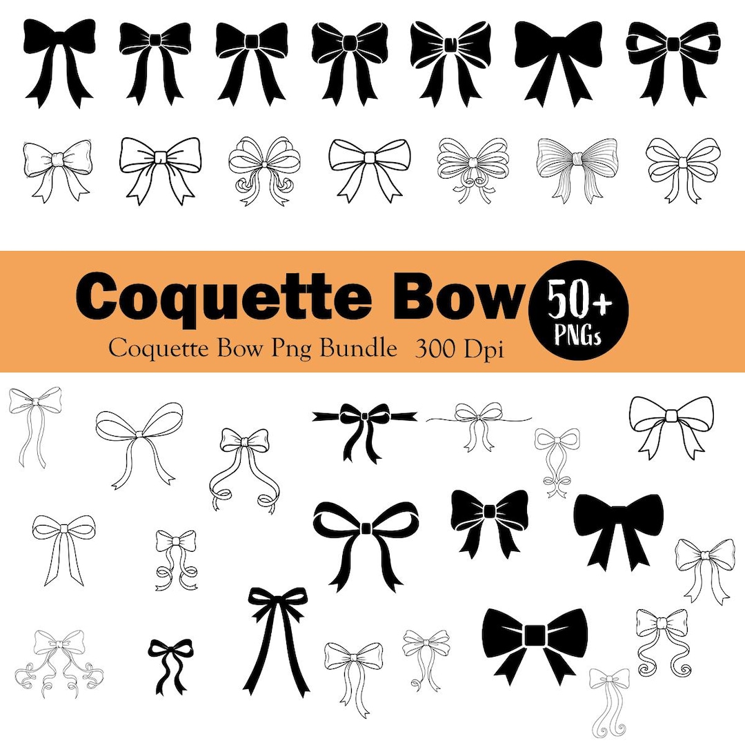 Coquette Bow PNG Bundle, Ribbon Clipart (digital Download) - Etsy
