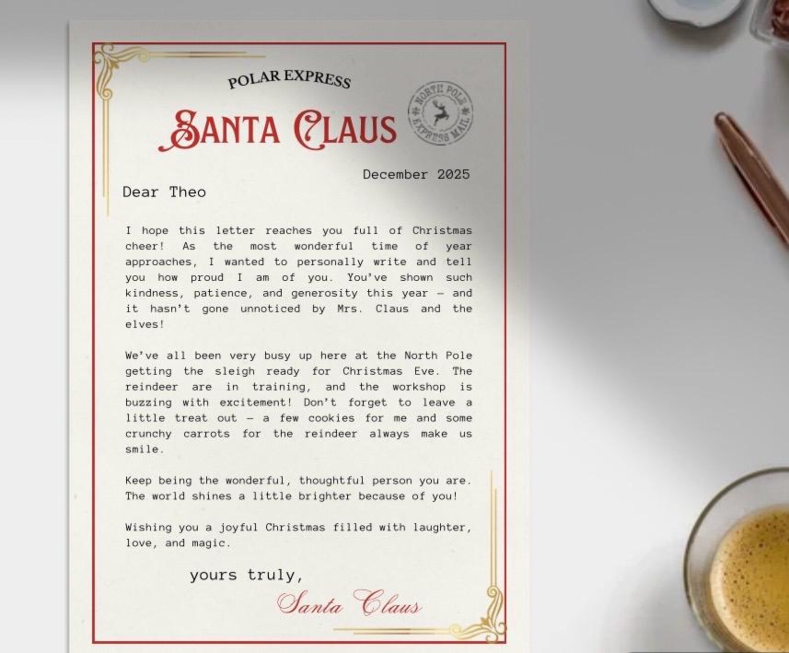 Personalized Letter From Santa – Christmas A4 PDF (digital Download) - Etsy