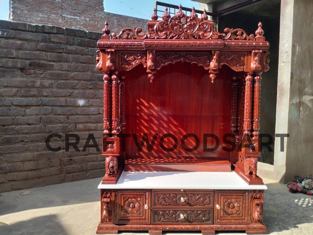 Teakwood Hindu Home Mandir Temple Hindu Pooja Mandir Home/wooden GOD ...