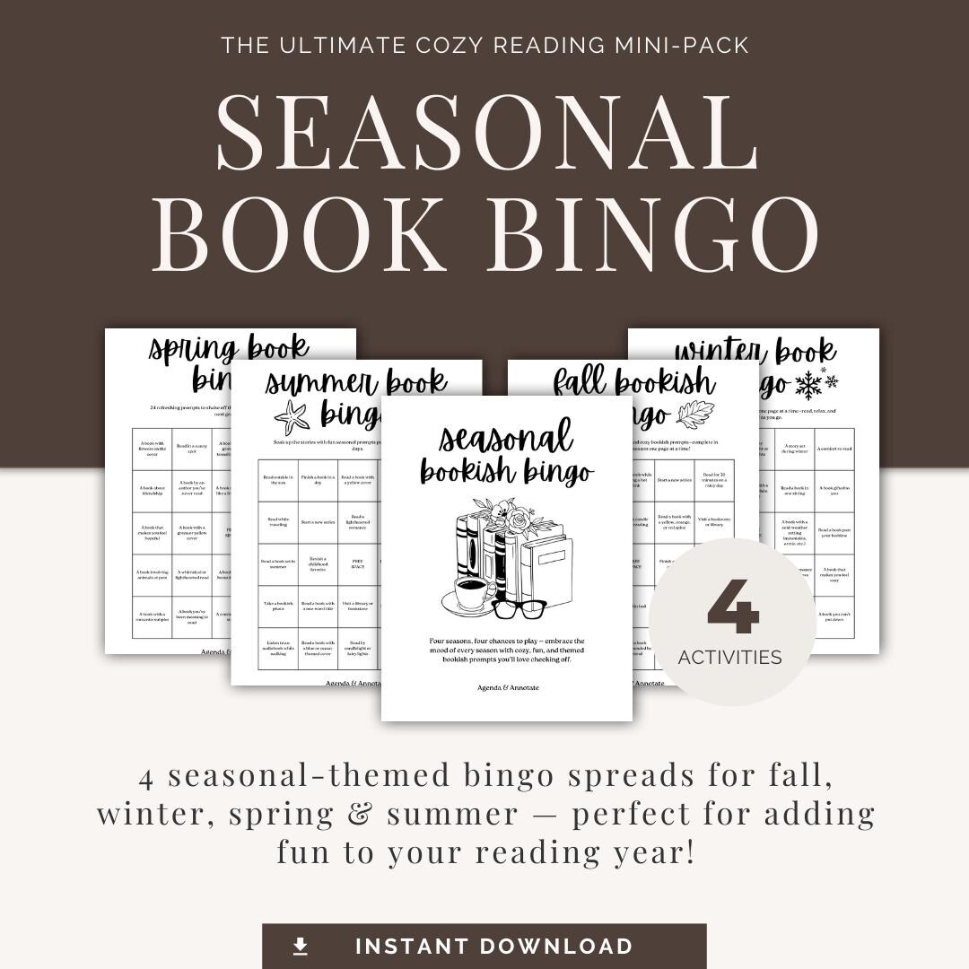 Editable Seasonal Book Bingo Printable | 4-pack Reading Challenge for ...
