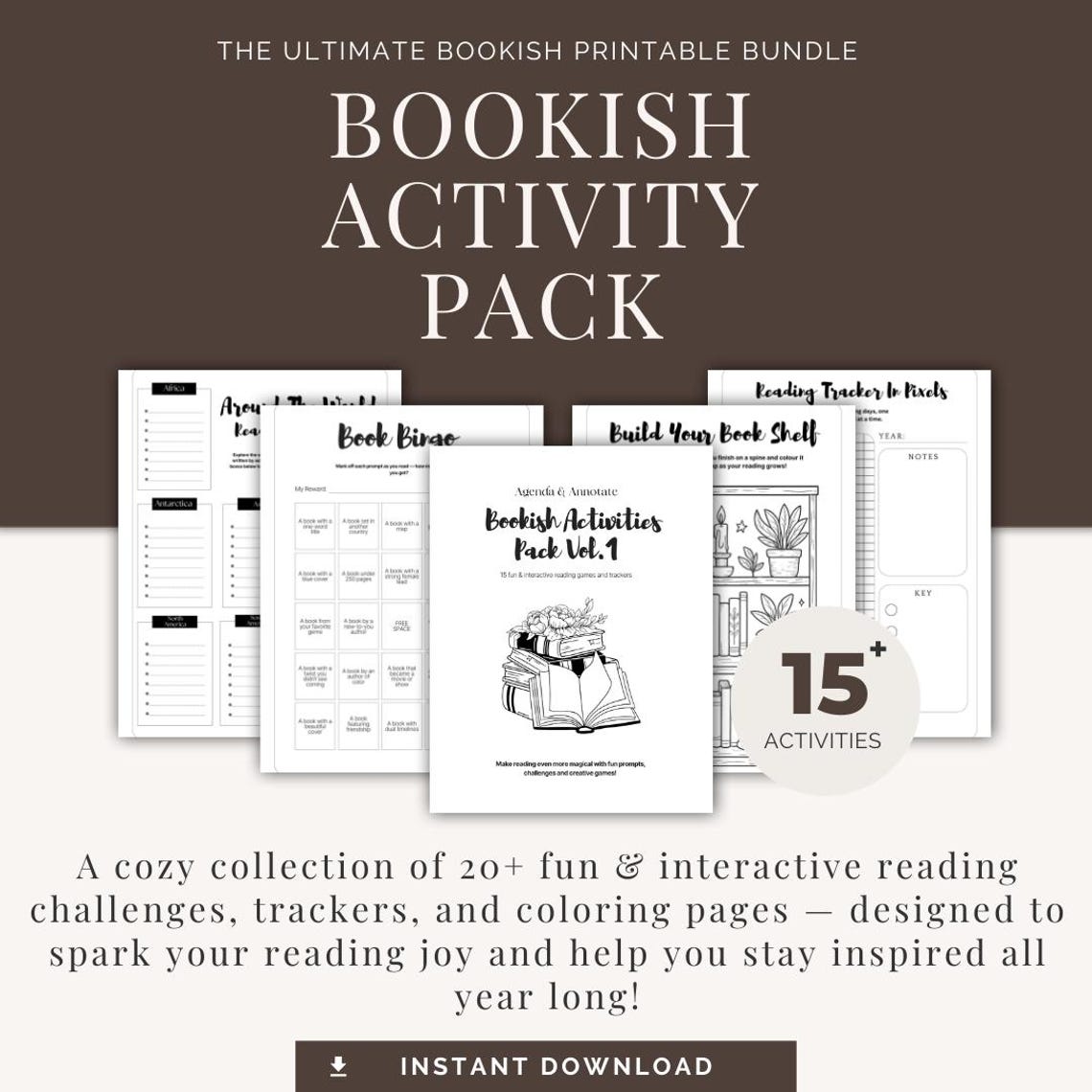 Ultimate Book Lover Printable Pack 15 Plus Bookish Activities, Reading ...