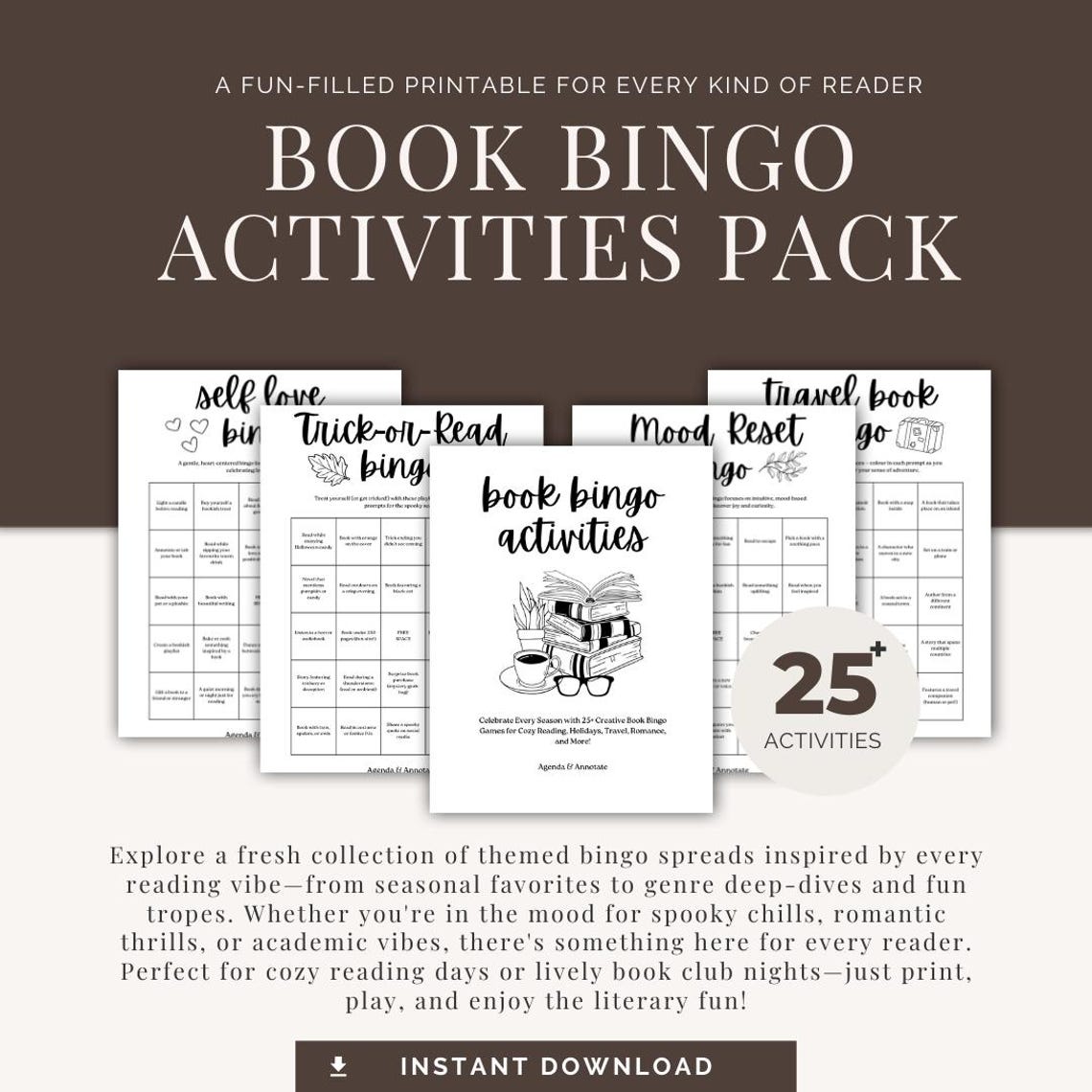 Editable Bookish Bingo Printable | 25+ Canva Templates | Reusable ...