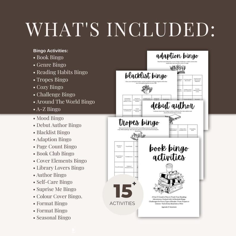 Editable Bookish Bingo Printable | 25 Unique Bingo Spreads for Readers ...