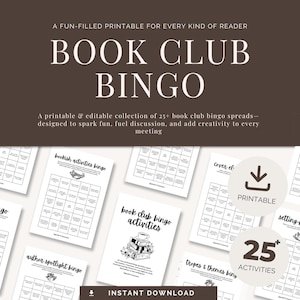 Book Club Bingo Printable | 25+ Canva Editable Reading Bingo Sheets ...