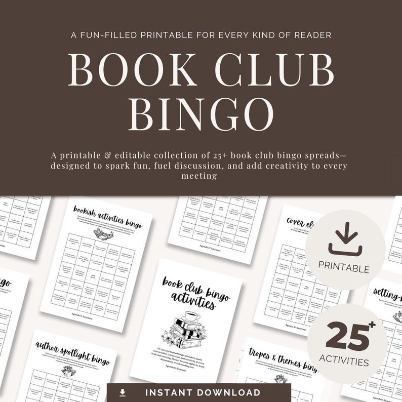 Book Club Bingo Printable | 25+ Canva Editable Reading Bingo Sheets ...