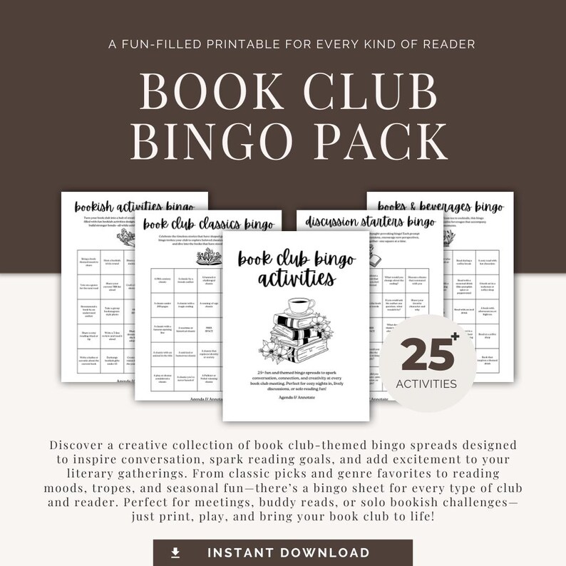 Book Club Bingo Printable | 25+ Canva Editable Reading Bingo Sheets ...