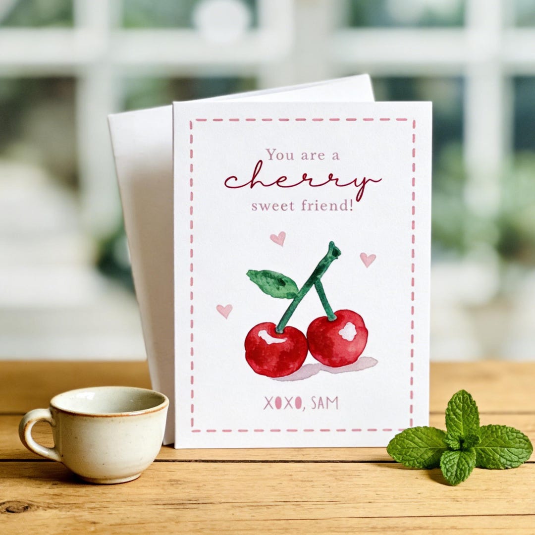 Personalized Cherry Pun Valentine Cards for Kids,kids Classroom Cherry ...