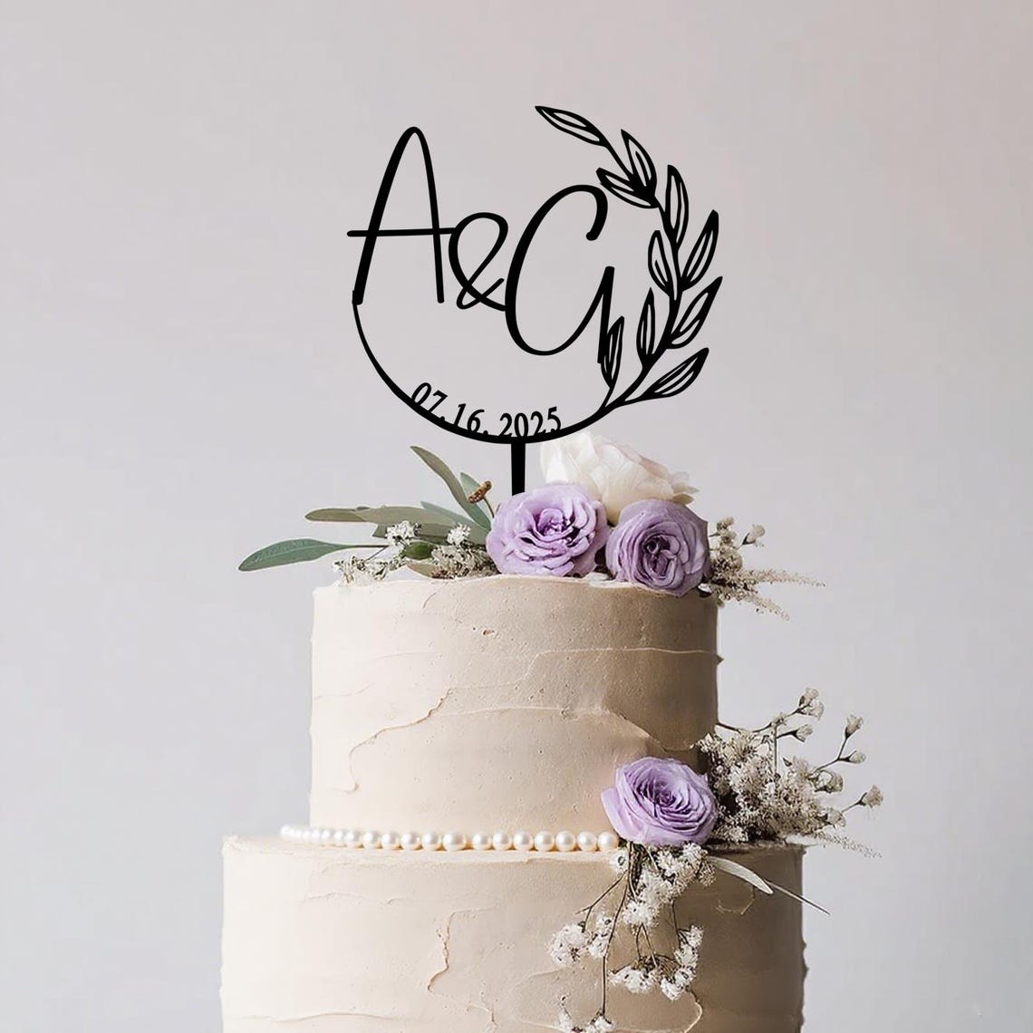 Personalized Wedding Cake Topper With Date ,customized Name Wedding ...