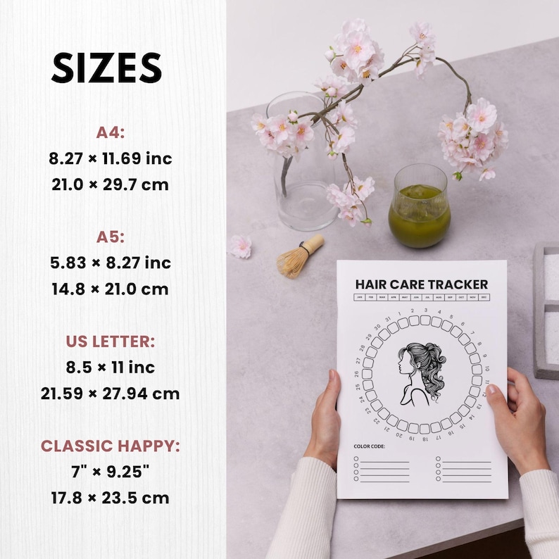 Hair Care Tracker Printable Monthly Habit Tracker Beauty Routine ...