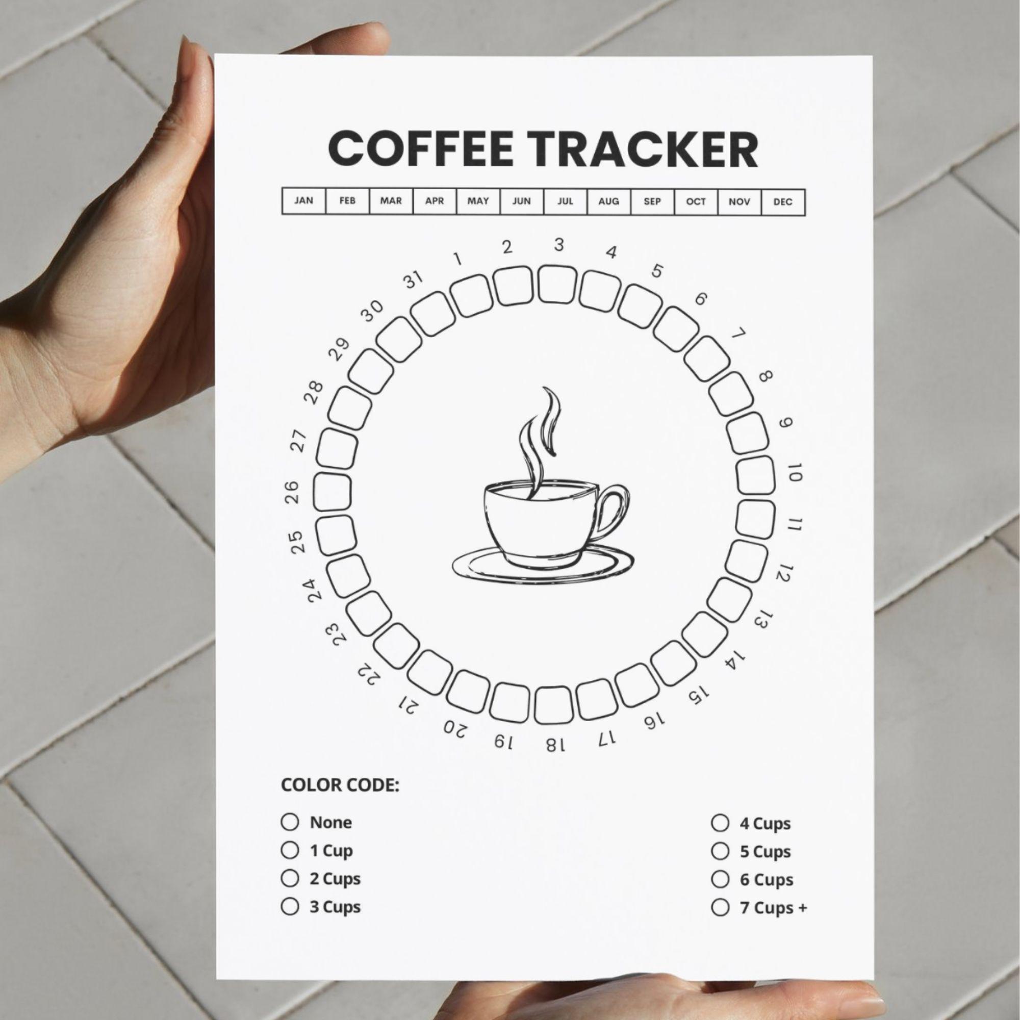 Coffee Tracker Printable Journal Page Daily Coffee Log Caffeine Intake ...