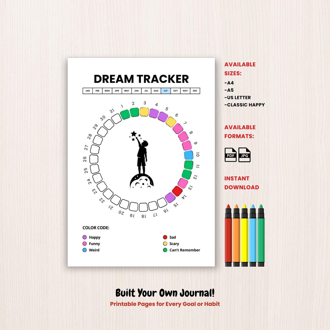 Dream Tracker Printable Dream Journal Page Digital Dream Diary Simple ...