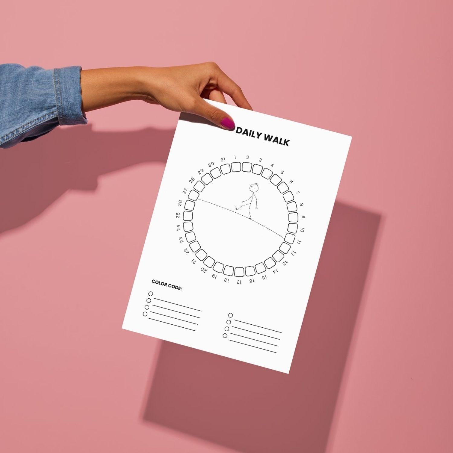 Daily Walk Tracker Printable Habit Tracker Digital Workout Template ...