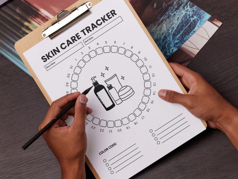 Skin Care Tracker Printable Daily Beauty Routine Planner Self Care ...