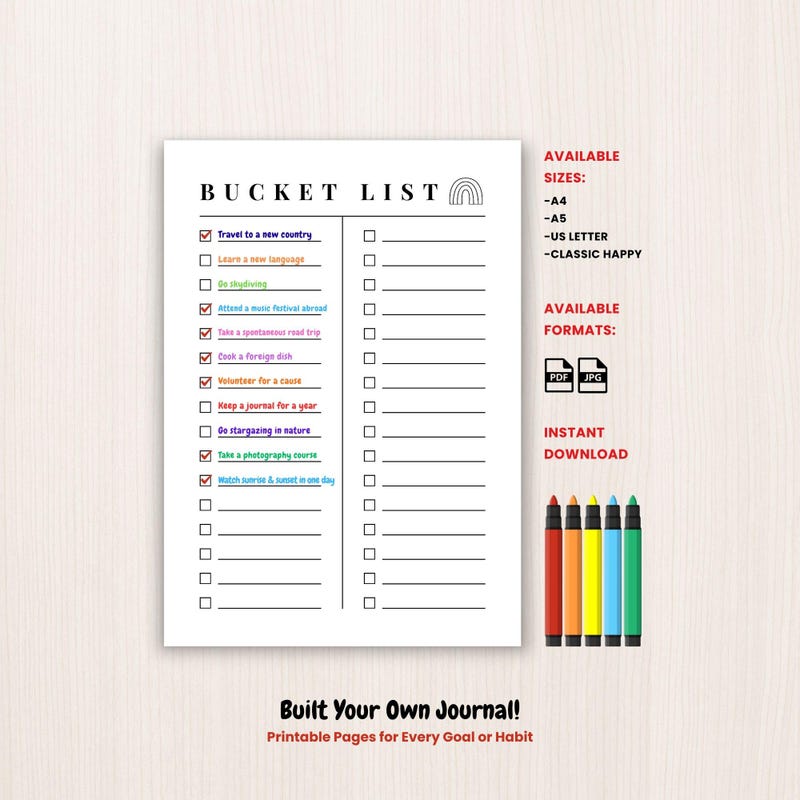 Bucket List of Experience - Etsy