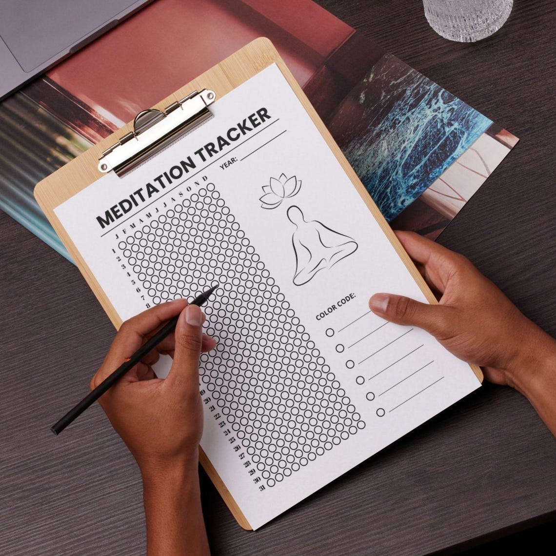 Meditation Tracker Printable Yearly Practice Log Spiritual Growth ...