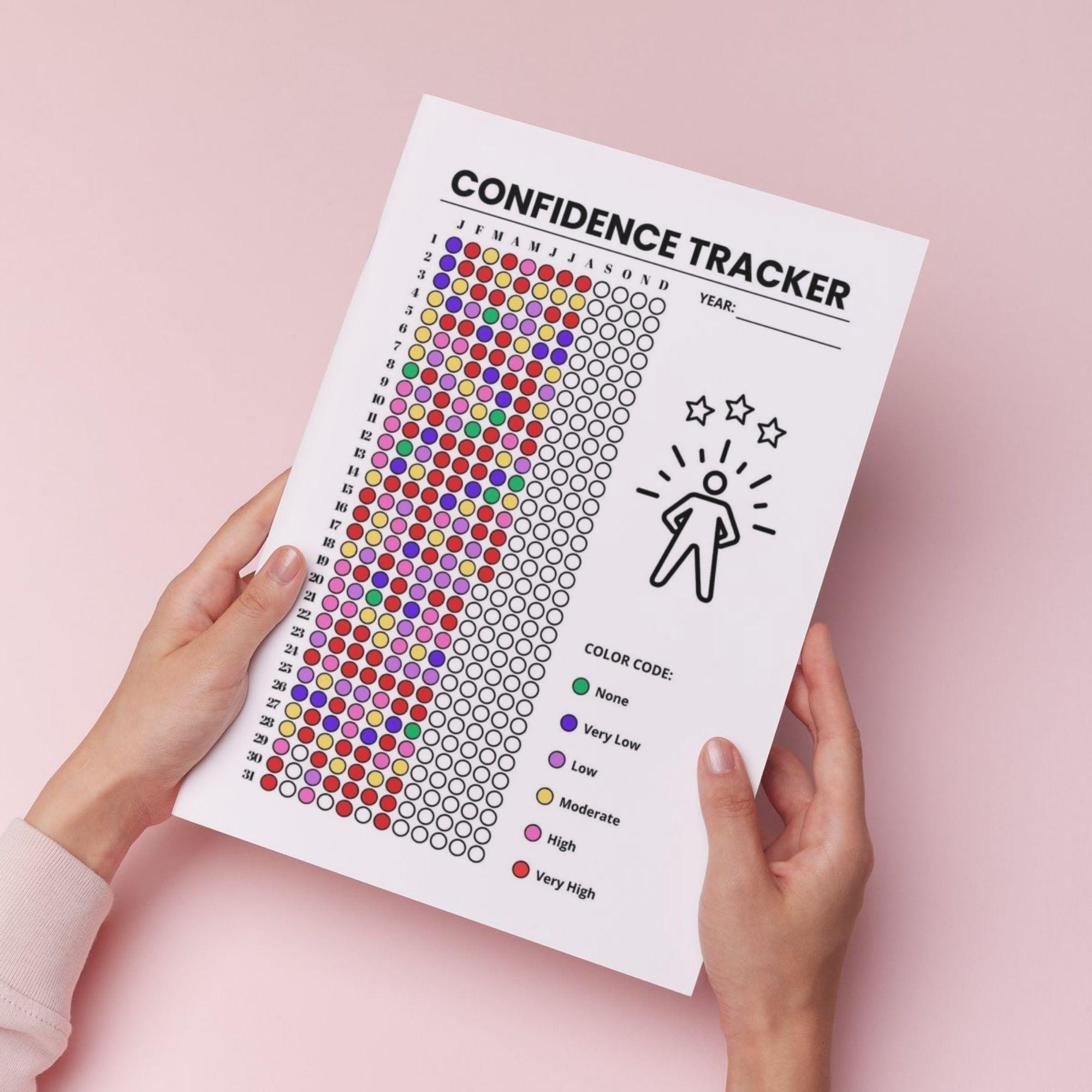 Confidence Tracker Printable Personal Growth Tracker Yearly Journal ...