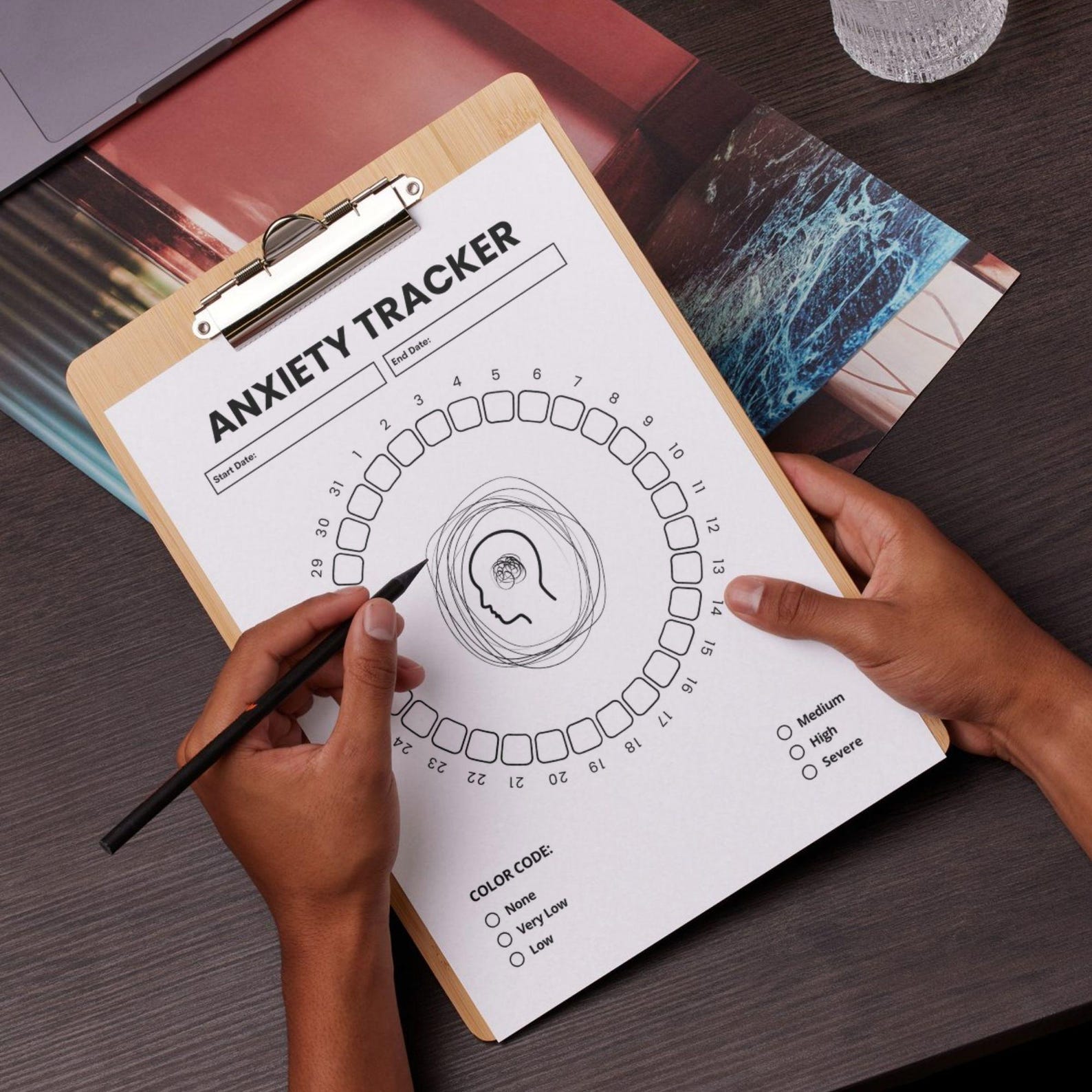 Anxiety Tracker Printable Journal Page Monthly Anxiety Log Anxiety ...