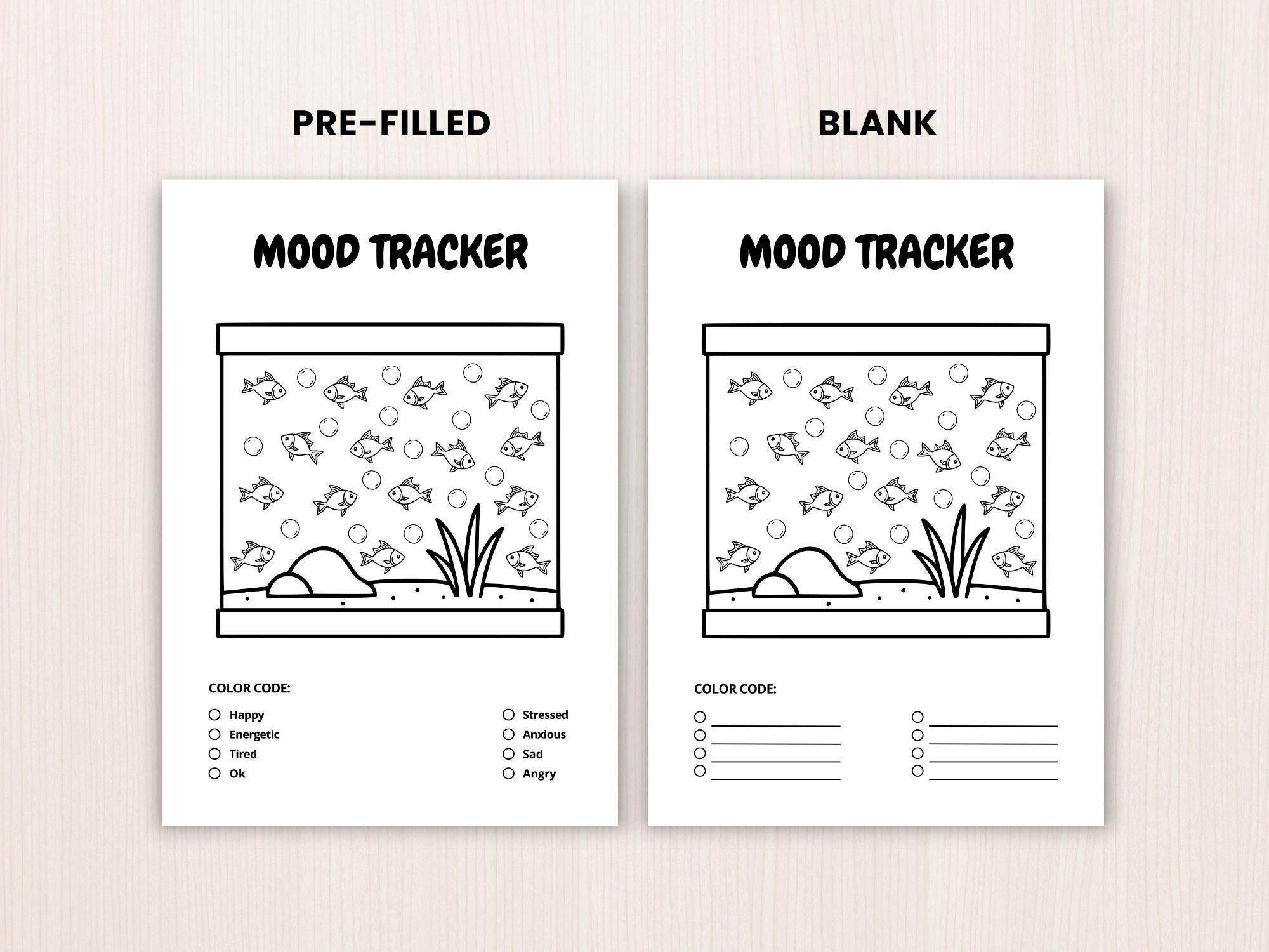 Monthly Mood Tracker Printable Self Reflection Journal Page, Emotion ...