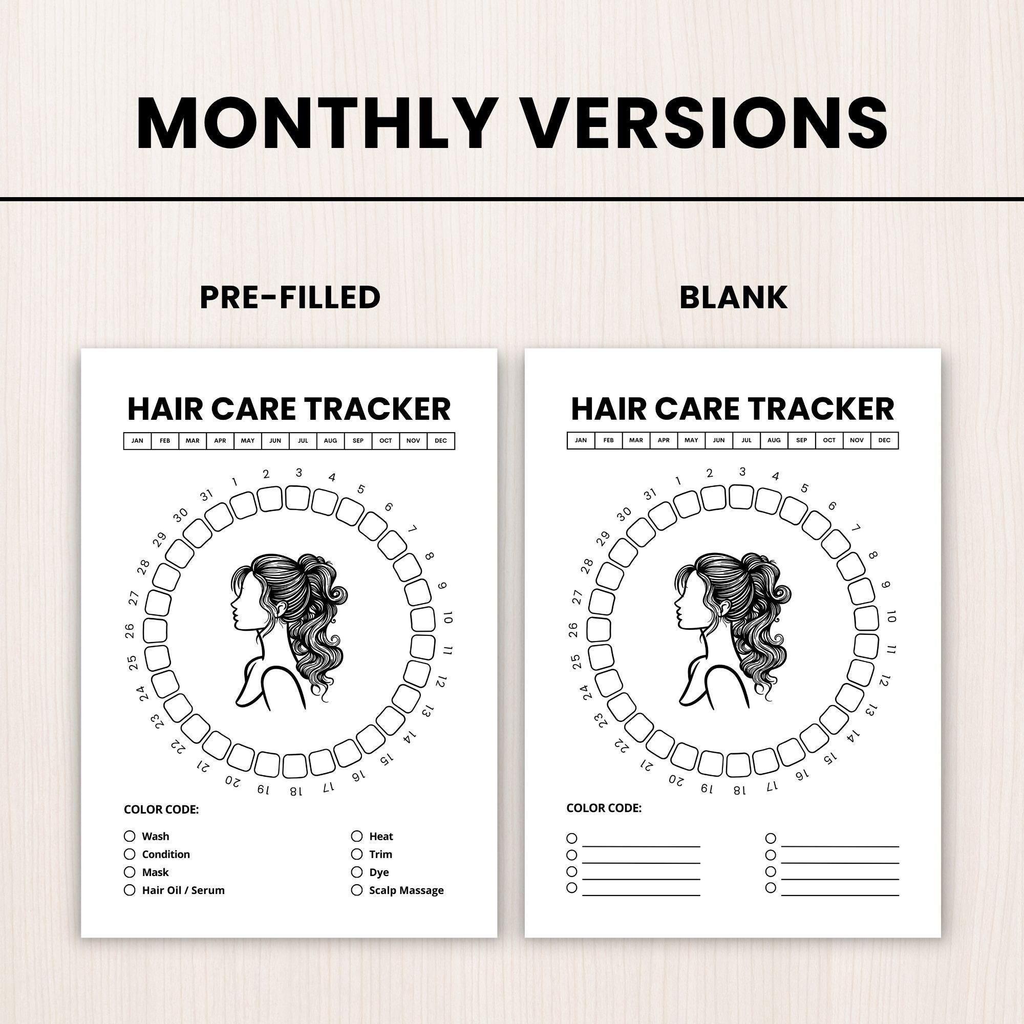 Hair Care Tracker Printable Monthly Habit Tracker Beauty Routine ...