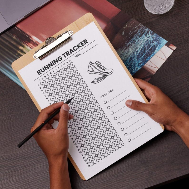 Running Tracker Yearly Printable Miles Tracker Daily Run Log Mileage ...